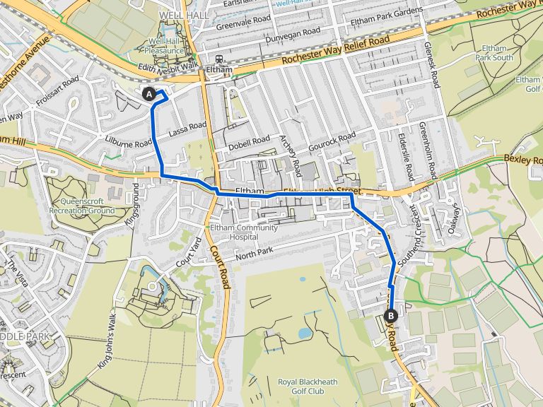 Hike from 44 Pullman Place, SE9 6EG, London | Wanderung | Komoot